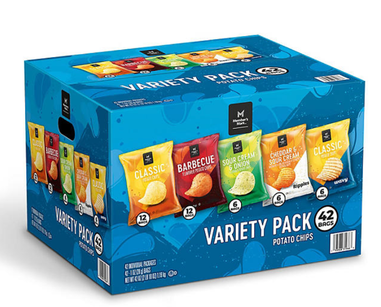 Member's Mark Potato Chips, Variety Pack, 42 ct — Goisco.com