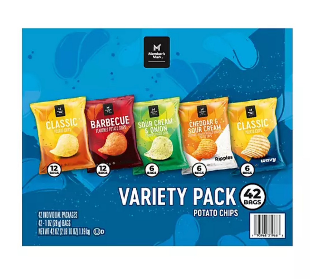 Member's Mark Potato Chips, Variety Pack, 42 ct — Goisco.com