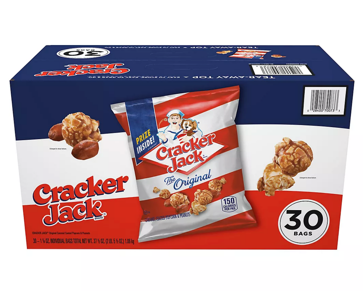 Cracker Jack Original Caramel Coated Popcorn & Peanuts Snacks, 30-Pack ...