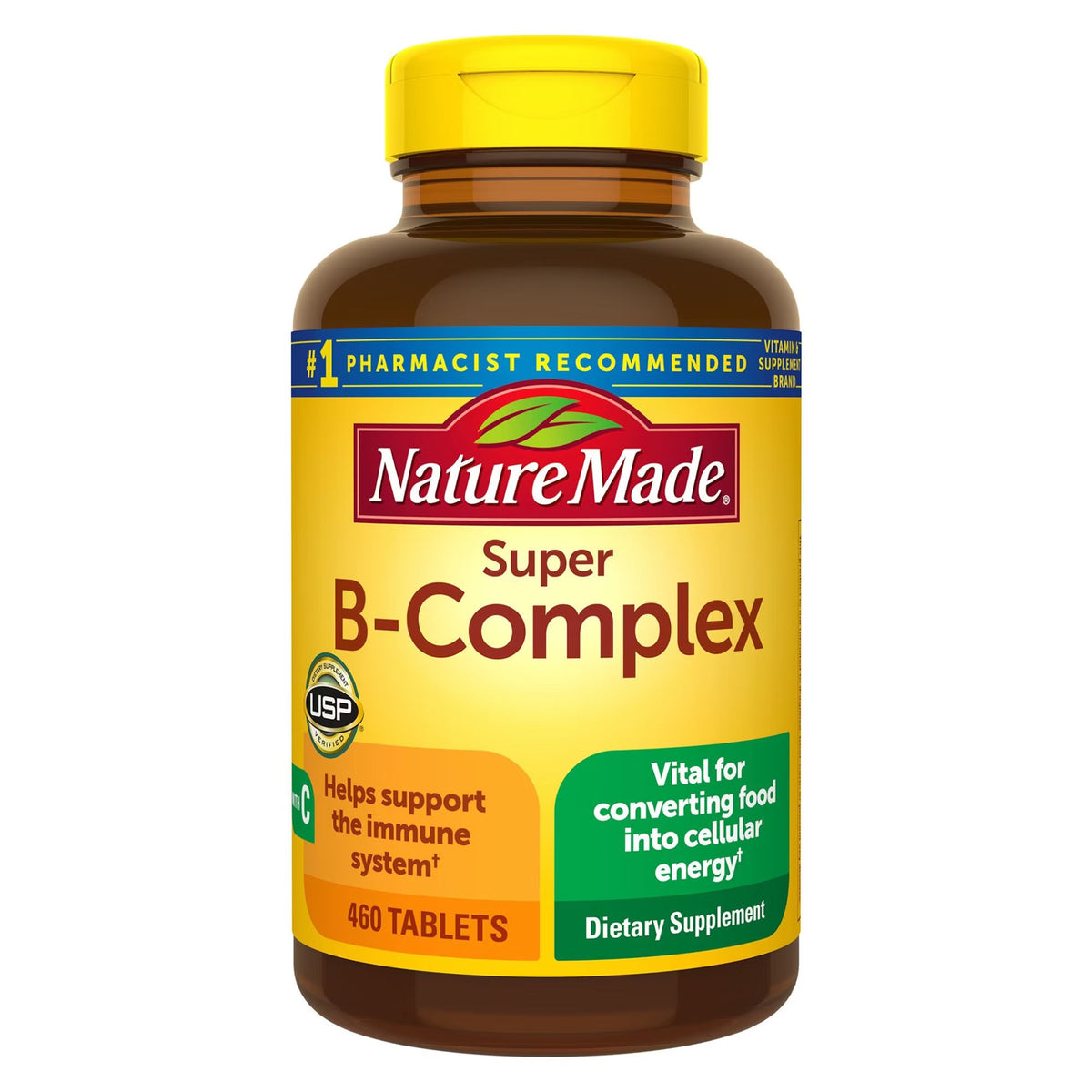 Nature Made Super B Complex with Vitamin C and Folic Acid Tablets, 460 ...