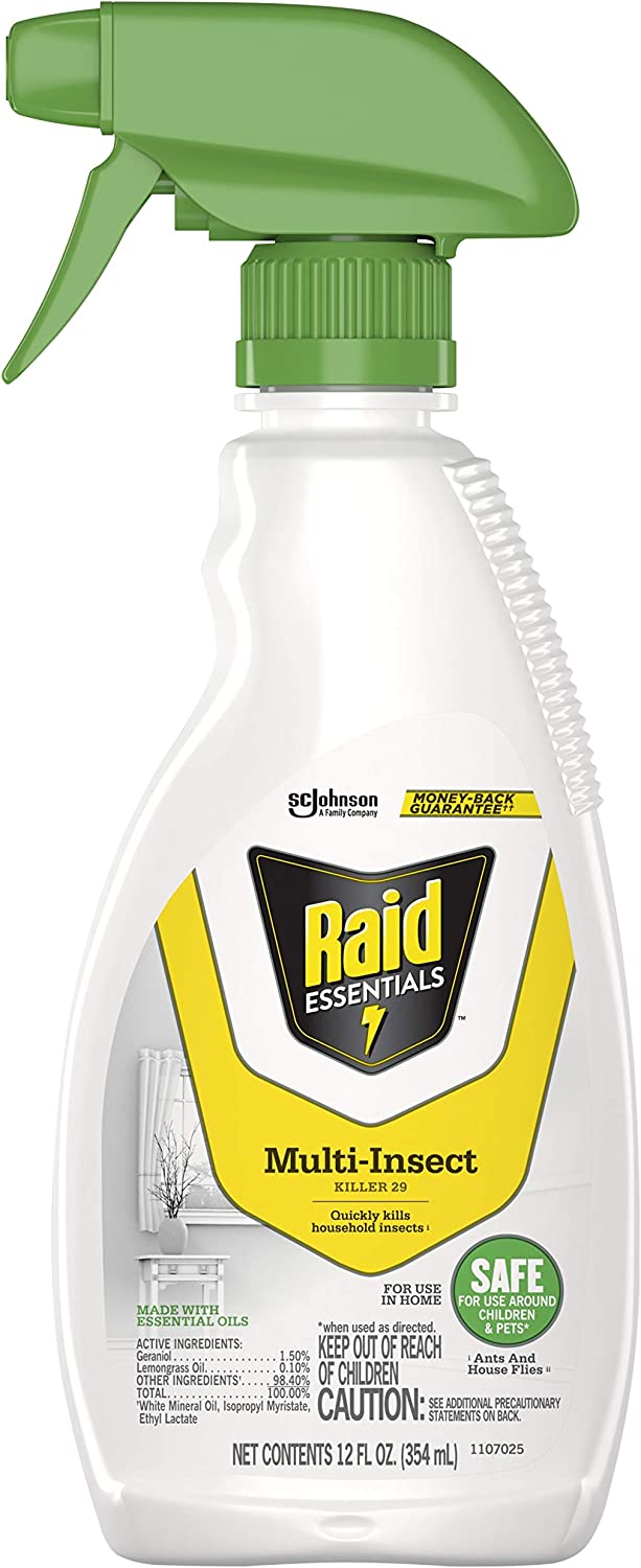 Raid Essentials Multi-Insect Killer Spray Bottle, Child & Pet Safe, fo ...