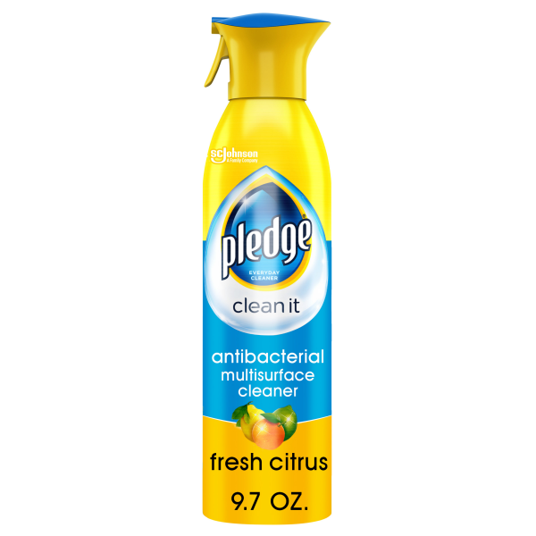 Pledge Orange Antibacterial Multisurface Cleaner Spray, Fresh Citrus ...