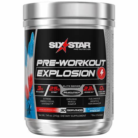 Six Star Pre-Workout Explosion Ripped, Icy Rocket Freeze Powder, 40 Se ...