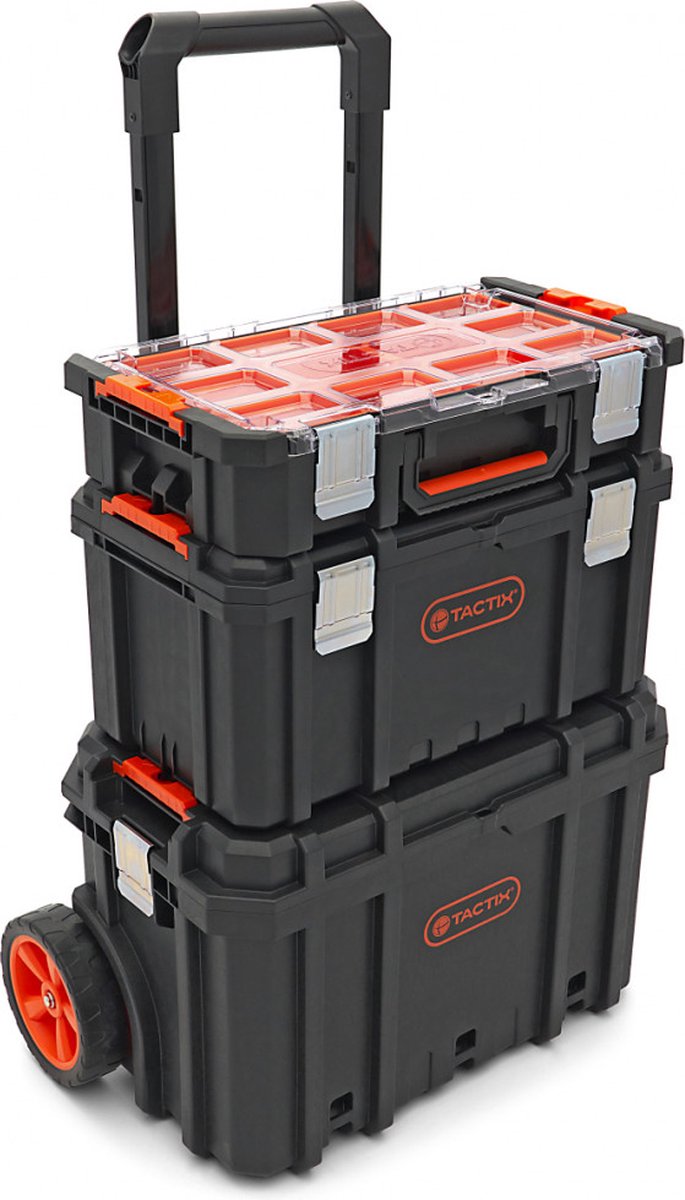 Tactix 3 Piece Modular Mobile Trolley Tool Case Set, 3 pcs — Goisco.com