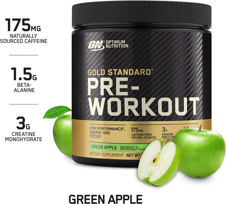 Optimum Nutrition Gold Standard Pre-Workout, Green Apple Flavor , 300 ...