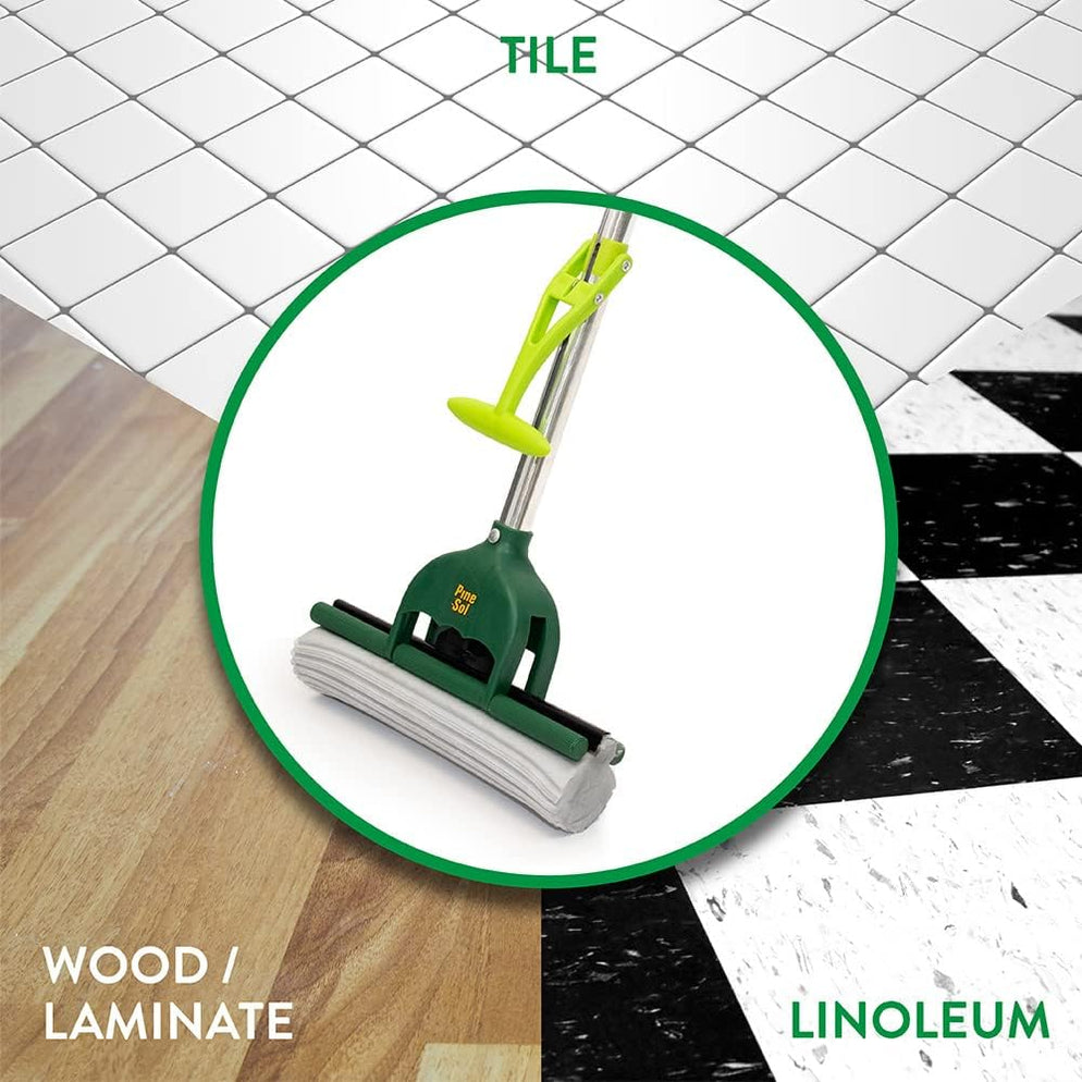 Pine-Sol PVA Sponge Roller Mop, Self Wringing Easy Squeeze for Wet Mop ...