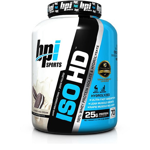BPI Sports Iso HD Whey Protein Isolate Powder, Cookies & Cream Flavor ...
