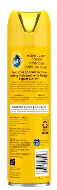 Pledge Orange Wood/Leather/Stainless Steel Enhancing Polish, 14.2 oz ...