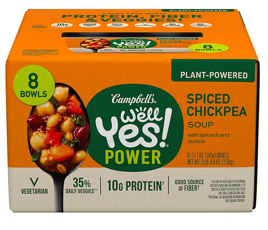 Campbell's Well Yes! Power Soup Bowl Spiced Chickpea Soup Bowl, 8-Pack ...