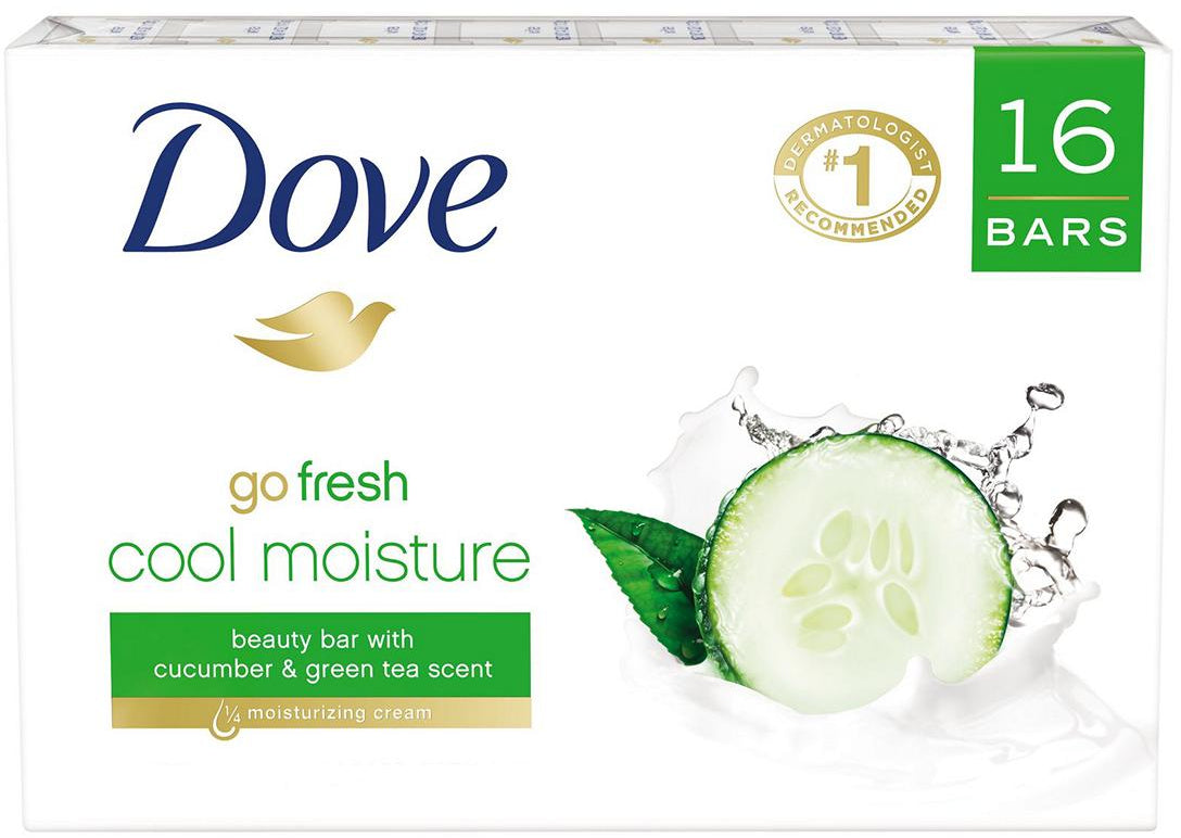 Dove Go Fresh Cool Moisture Soap Bars, 16-Pack, 16 x 4 oz — Goisco.com