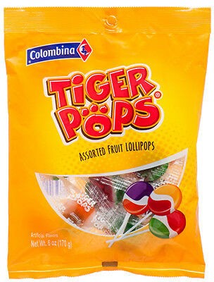 Colombina Tiger Pops Assorted Fruit Lollipops, 170 gr — Goisco.com
