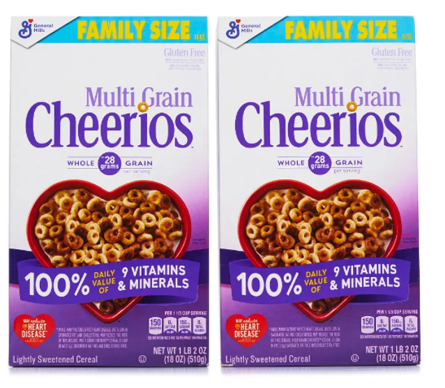 General Mills Cheerios Multi Grain Breakfast Cereal , 2 x 18 oz ...