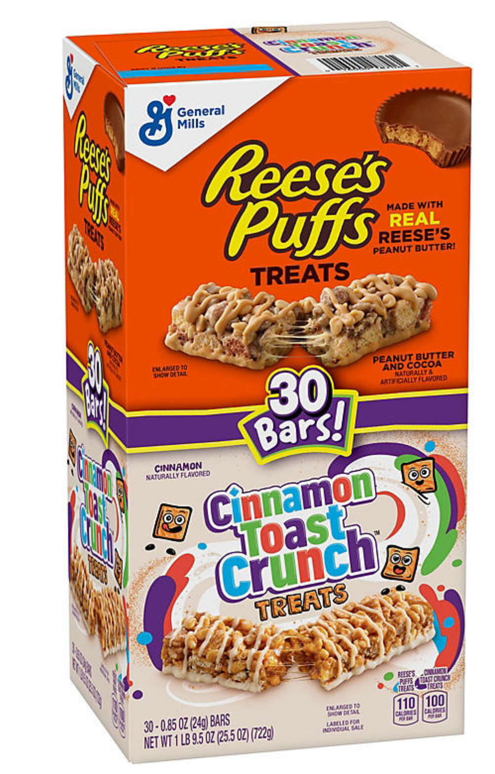General Mills Reese's Puffs & Cinnamon Toast Crunch Cereal Bar Treats ...