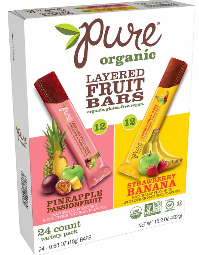 Pure Organic Layered Fruit Bars, Variety Pack , 24 ct — Goisco.com
