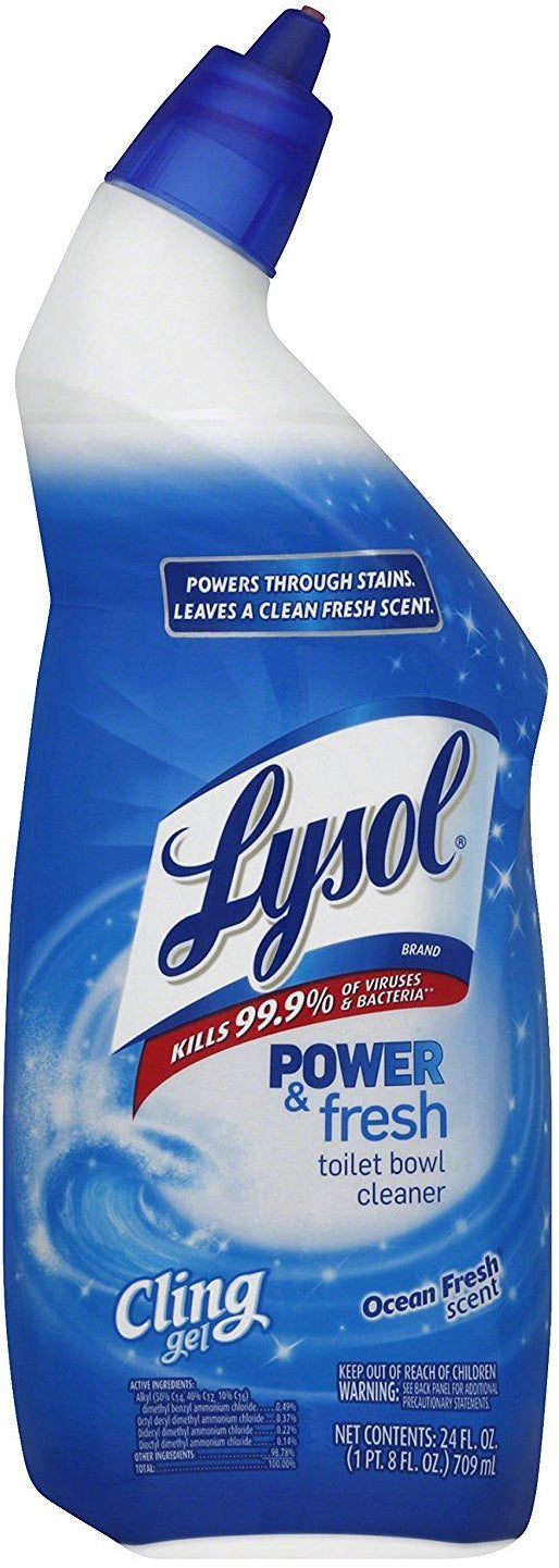 Lysol Power & Fresh Toilet Bowl Cleaner, Ocean Fresh Scent, 24 oz ...