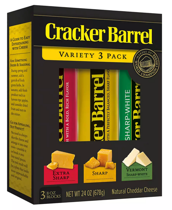Cracker Barrel Cheddar Cheese Variety Pack , 3 x 8 oz — Goisco.com