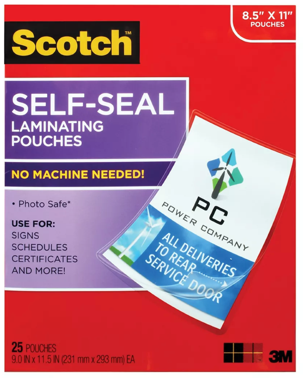Scotch Self-Seal Laminating Pouches , 25 ct — Goisco.com