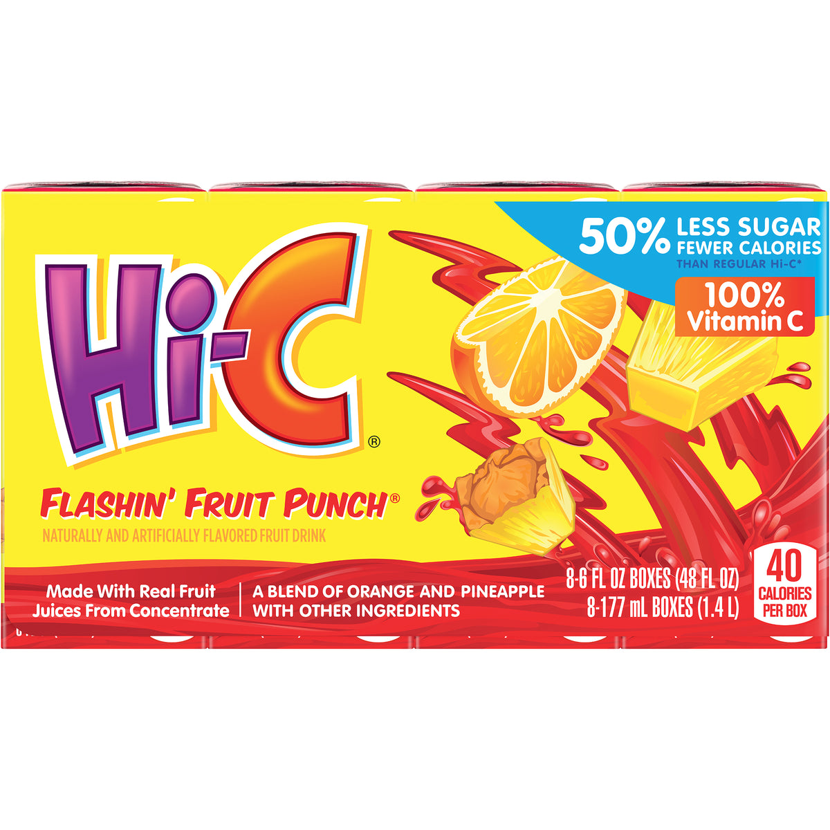 Hi-C Fruit Drink Orange Lavaburst Cartons, 8-Pack , 8 x 6 oz — Goisco.com