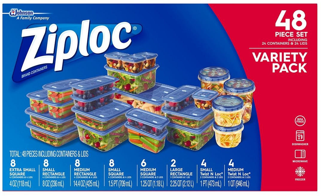 Ziploc Containers Piece Set Variety Pack, 48 ct — Goisco.com