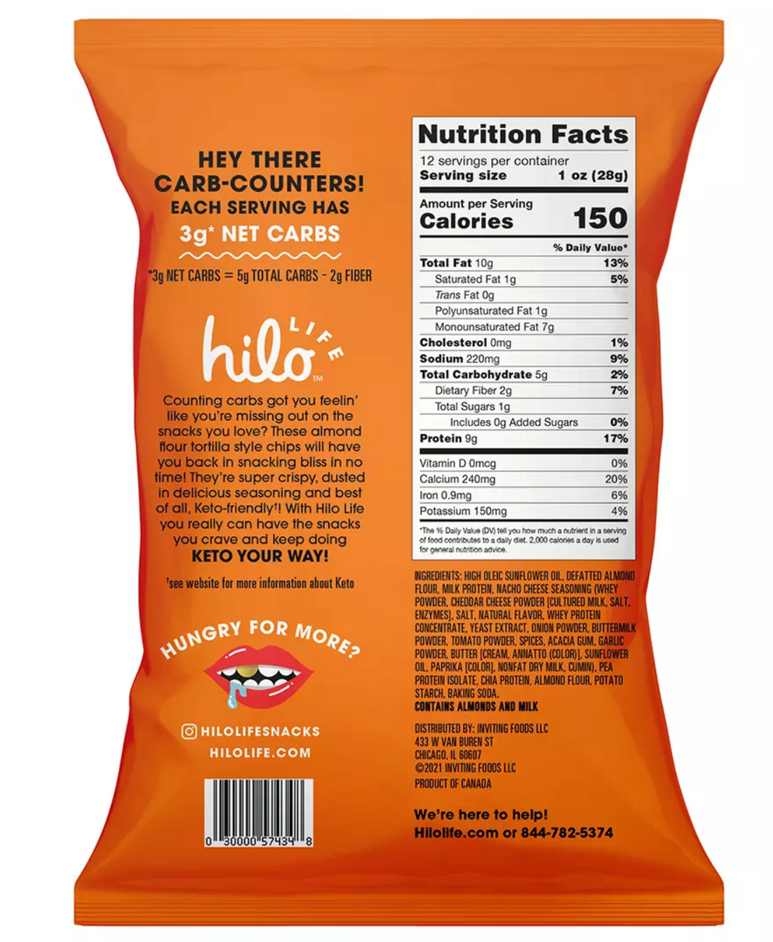 Hilo Life Nacho Cheese Keto Friendly Tortilla Chips , 12 oz — Goisco.com