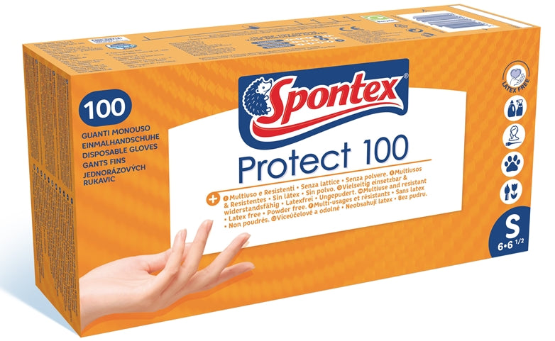 Spontex Protect Disposable Gloves, Small, 100 ct — Goisco.com