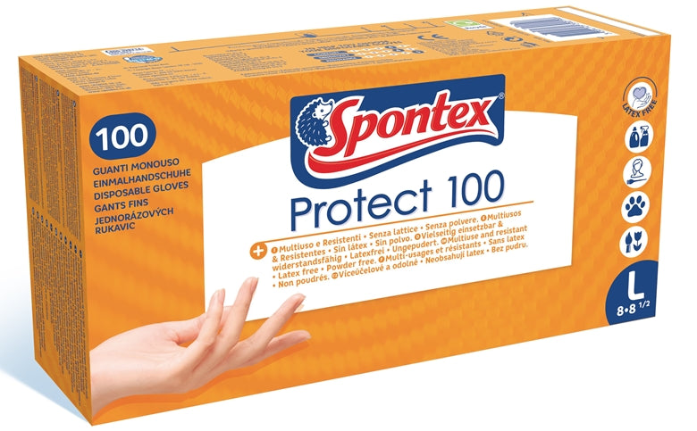Spontex Protect Disposable Gloves, Large, 100 ct — Goisco.com