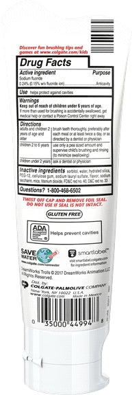 Colgate Kids Trolls Mild Bubble Fruit Toothpaste, 136 ml — Goisco.com