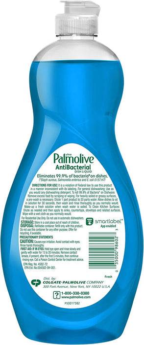 Palmolive Ultra Antibacterial Dishwashing Liquid Soap, Fresh Scent , 2 ...