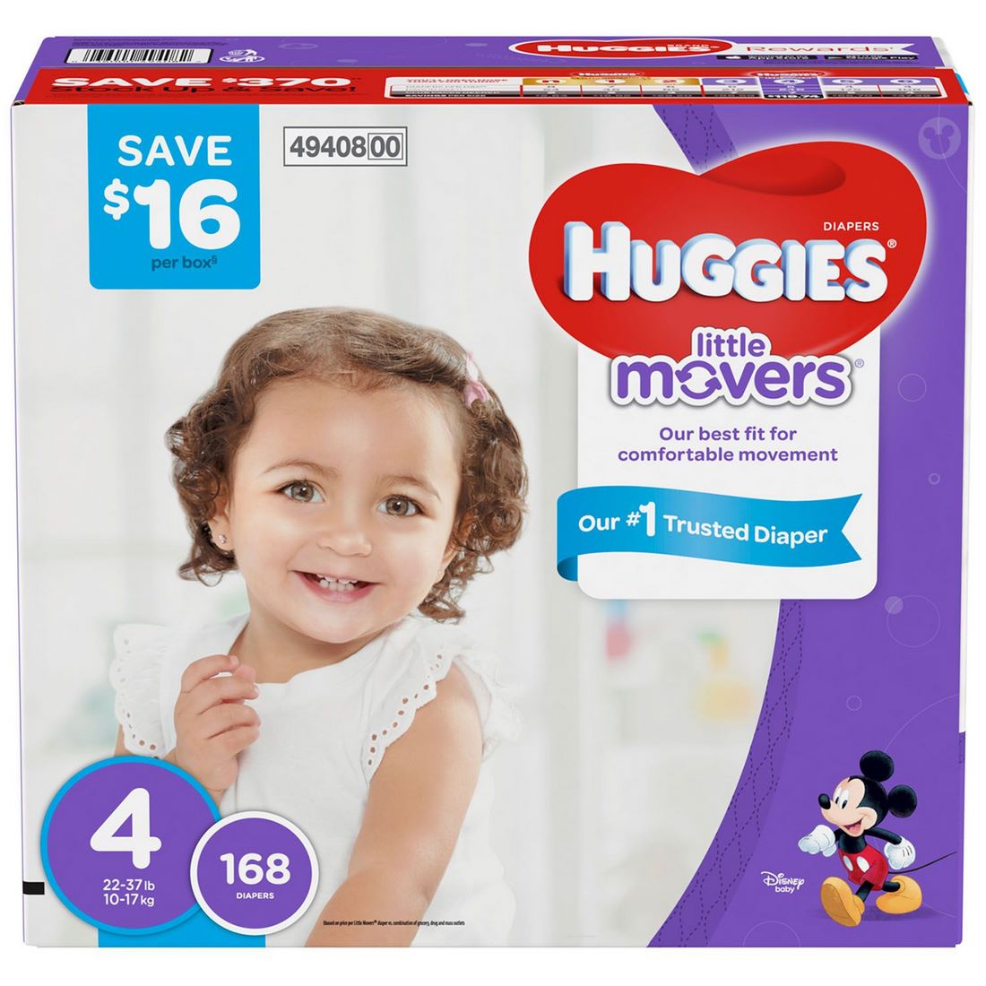 Huggies Diapers Little Movers, Step 4, 168 ct — Goisco.com