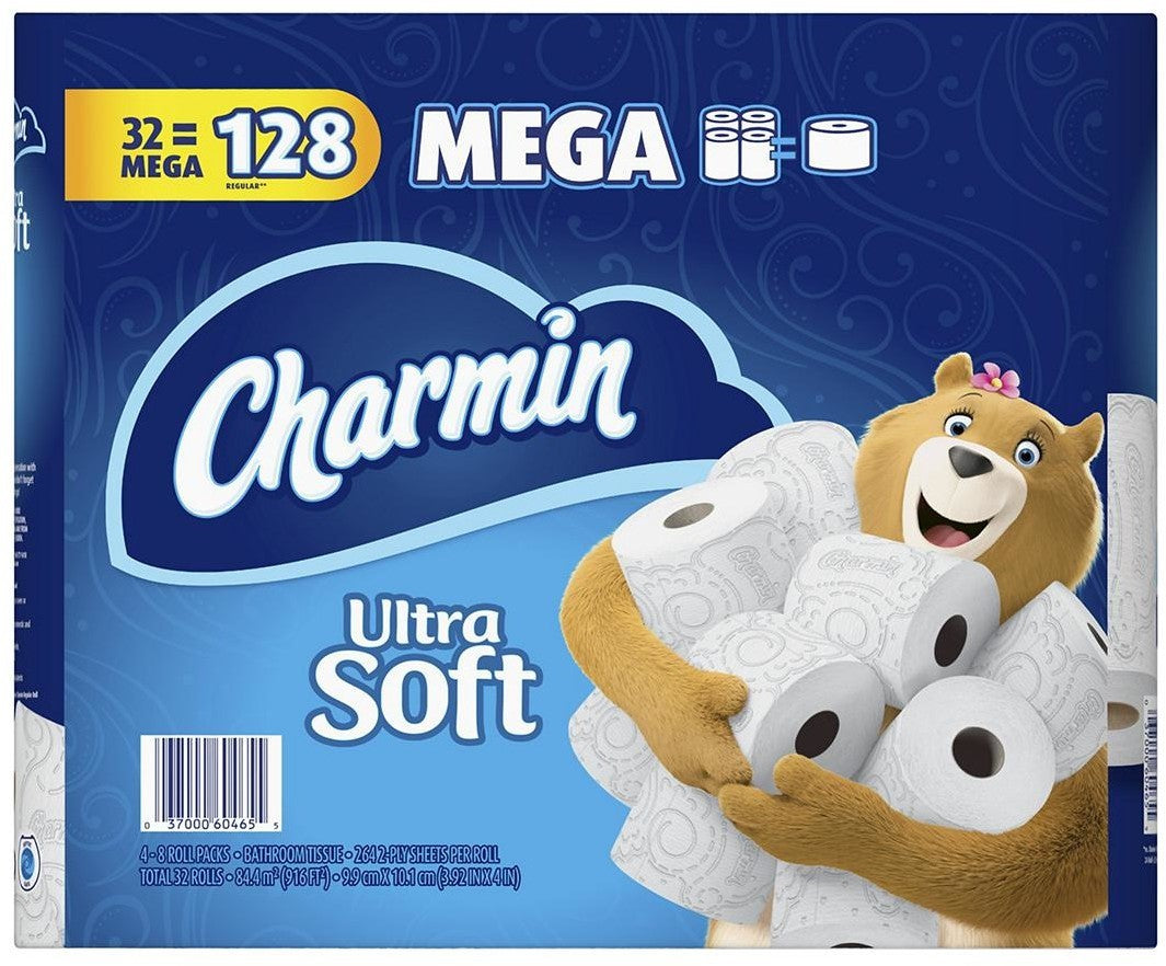 Charmin Ultra Soft 2-Ply Sheets Toilet Paper, 264 Sheets, 32 ct ...