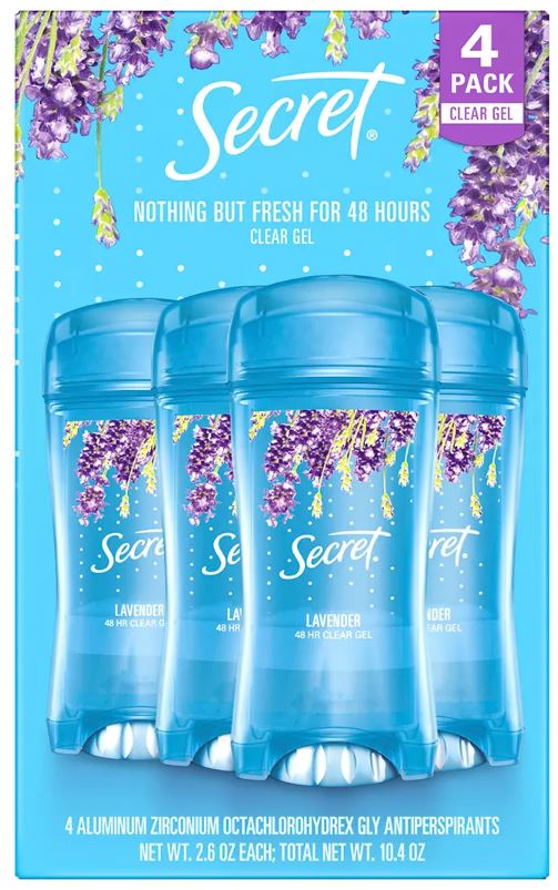 Secret Fresh Luxe Antiperspirant & Deodorant Clear Gel, Lavender Scent ...