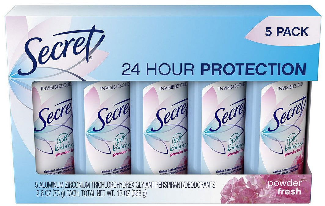 Secret Powder Fresh Anti-Perspirant Deodorants, Value Pack, 5 x 1.7 oz ...