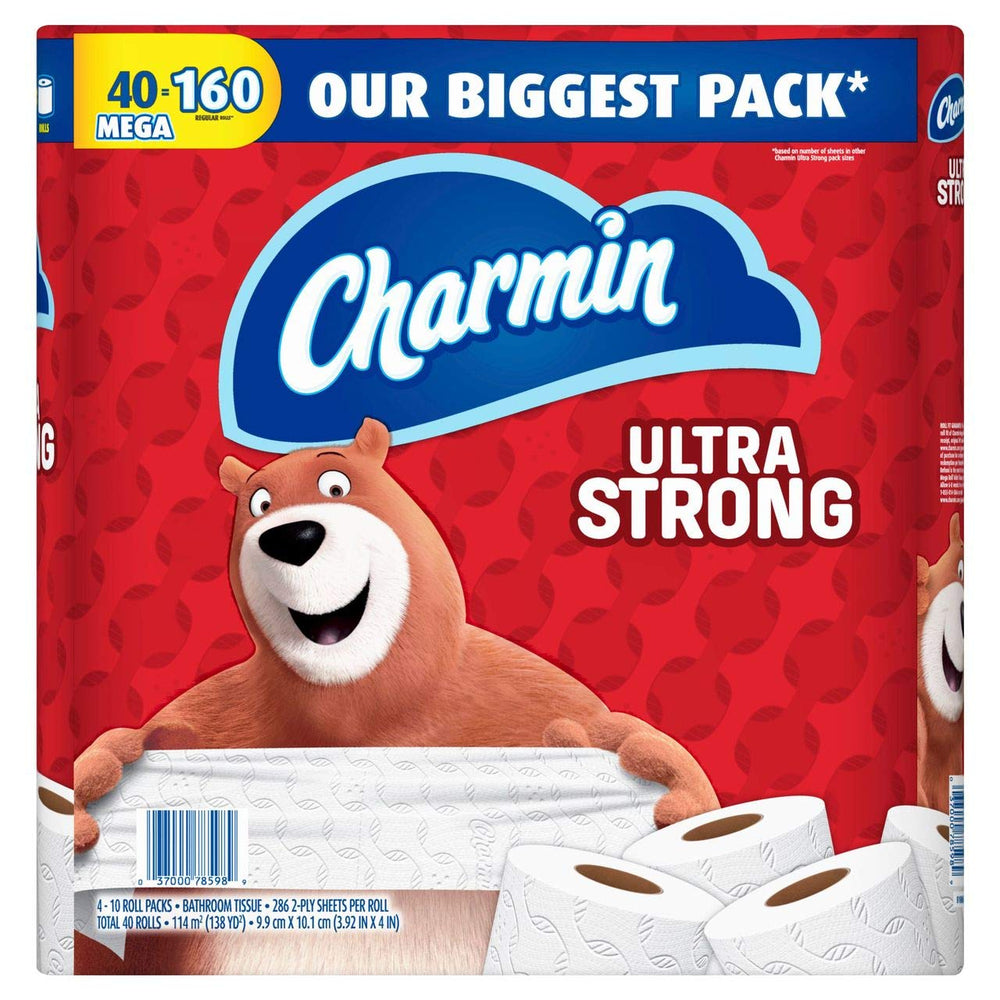 Charmin Ultra Strong Mega Rolls Toilet Paper, 2-Ply & 286-Sheet, 40 ct ...