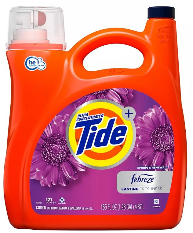 Tide Spring & Renewal Febreze Lasting Freshness Liquid Laundry Deterge ...