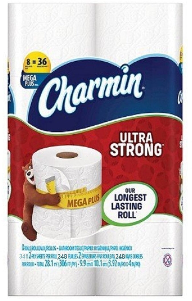 Charmin Ultra Strong Flushable Toilet Paper, 352 2-ply sheets, 8 rolls ...