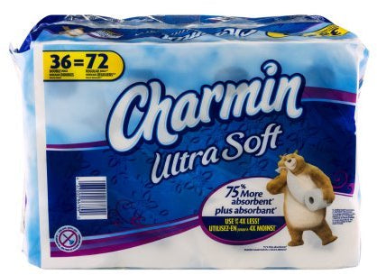 Charmin Ultra Soft Toilet Paper, 187 2-ply sheets, 36 rolls — Goisco.com