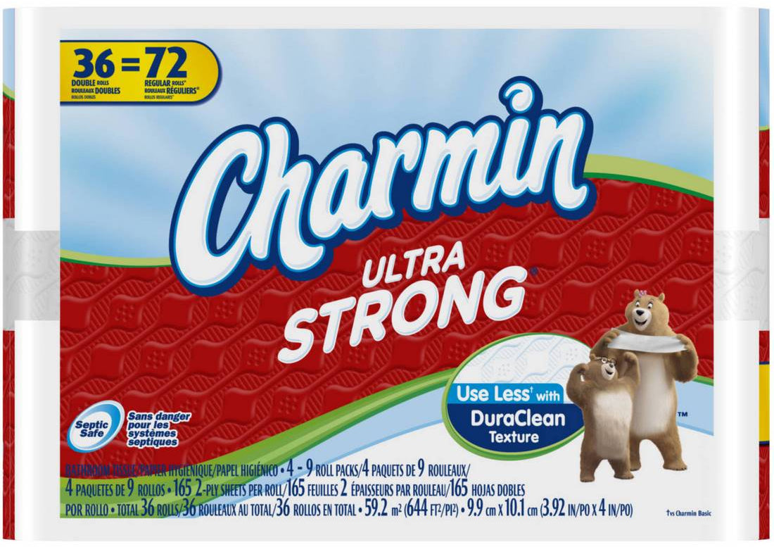 Charmin Ultra Strong Toilet Paper, 187 2-ply sheets, 36 rolls — Goisco.com