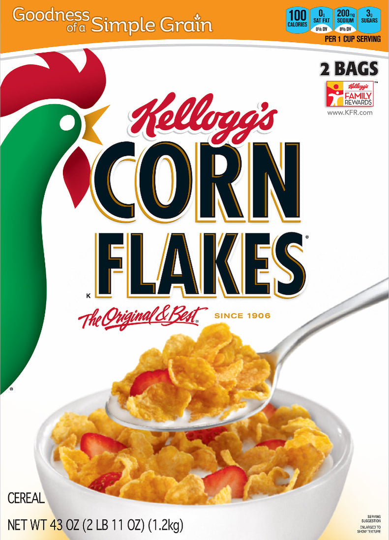 Kellogg's Corn Flakes, The Original, 2 bags - 21.5 oz — Goisco.com