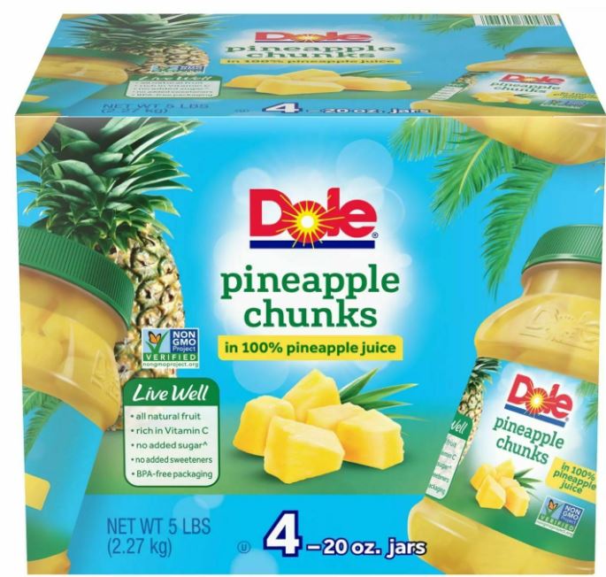 Dole Pineapple Chunks, 4-Pack , 4 x 20 oz — Goisco.com