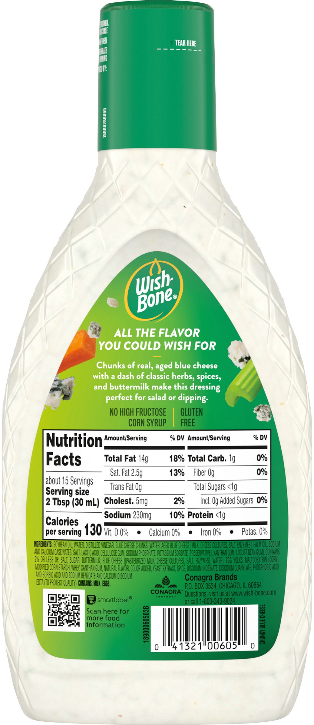 Wishbone Chunky Blue Cheese Dressing , 15 oz — Goisco.com