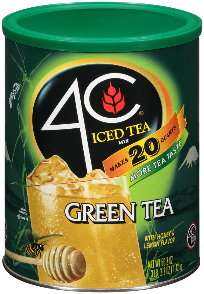 4C Iced Tea Mix, Green Tea with Honey & Lemon Flavor, Makes 20 Quarts ...