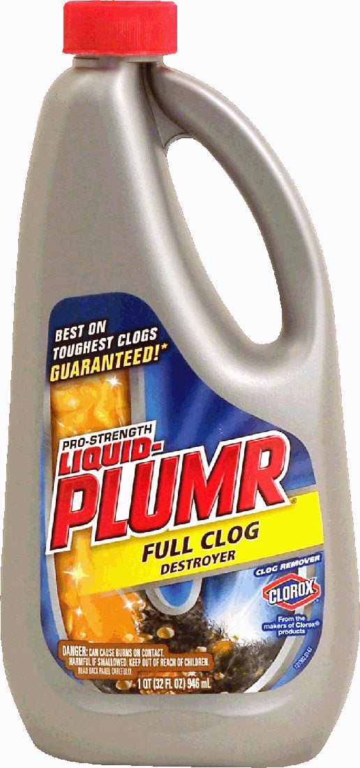 Clorox Liquid-Plumr Clog Remover, Full Clog Destroyer, 32 oz — Goisco.com