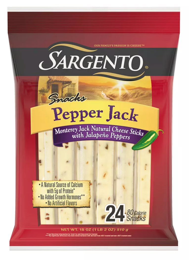 Sargento Pepper Jack Natural Cheese Snack Sticks , 24 ct — Goisco.com