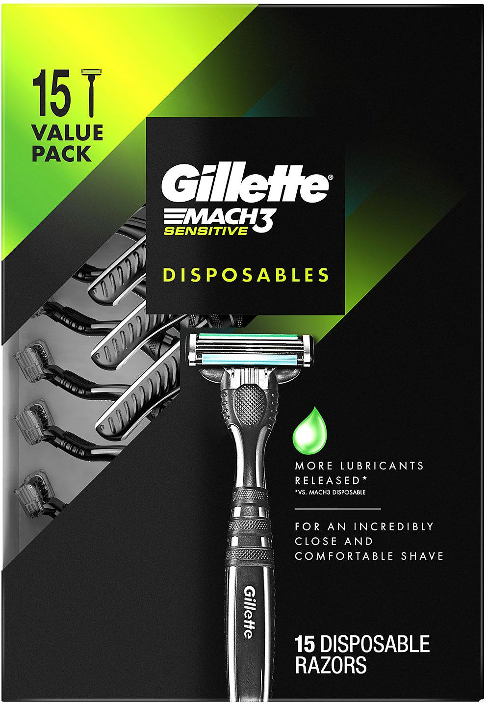 Gilette Mach 3 Sensitive Disposable Razors , 15 ct — Goisco.com