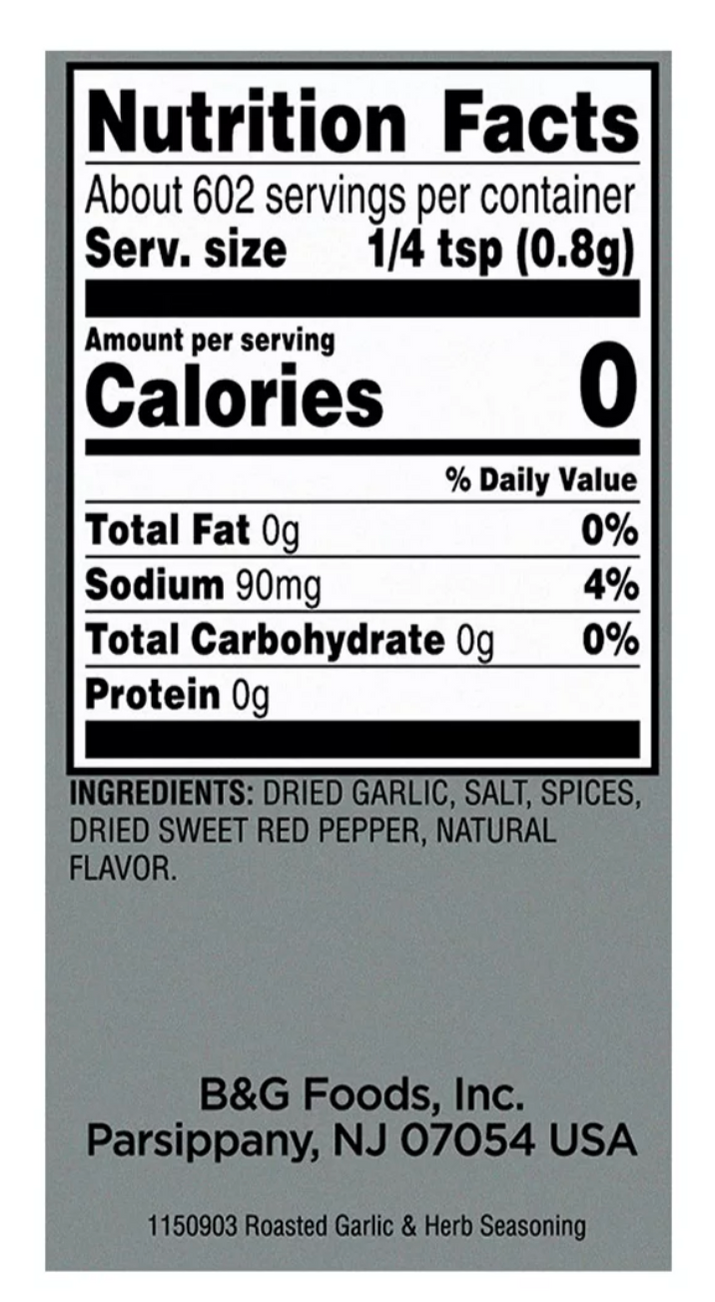 Weber Roasted Garlic & Herb Seasoning , 17.5 oz — Goisco.com