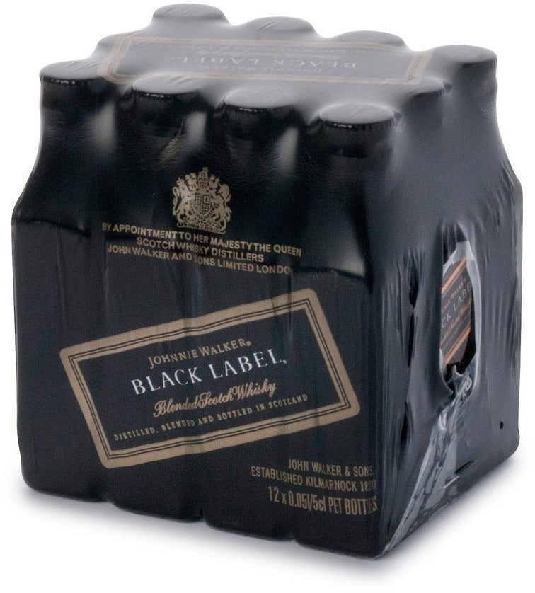 Johnnie Walker Black Label Whisky Mini's 12-Pack, 12 x 50 ml — Goisco.com