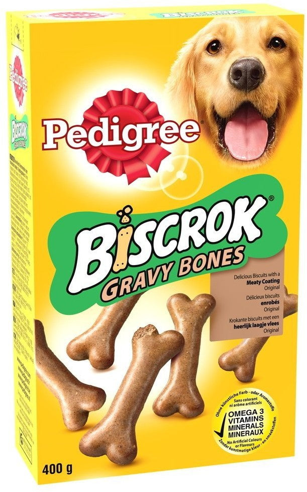 Pedigree Biscrock Gravy Bones Dog Treats, Original, 400 gr — Goisco.com