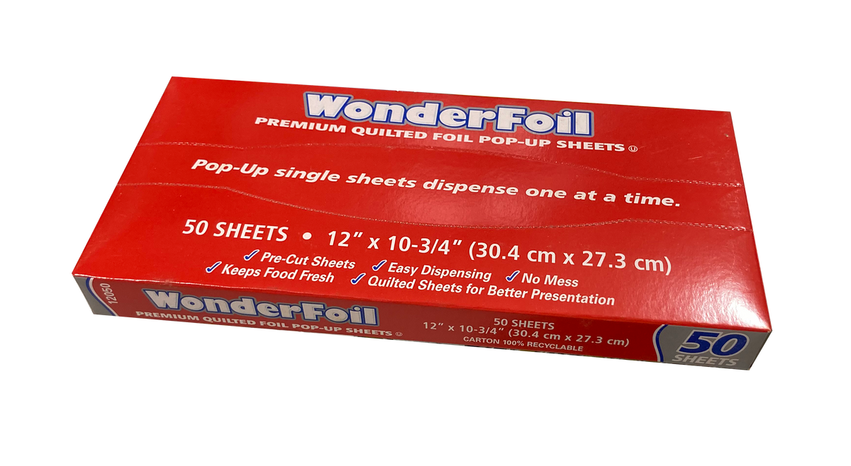 WonderFoil Foil Pop Up Sheets, 12" x 10.75" inch, 50 ct — Goisco.com
