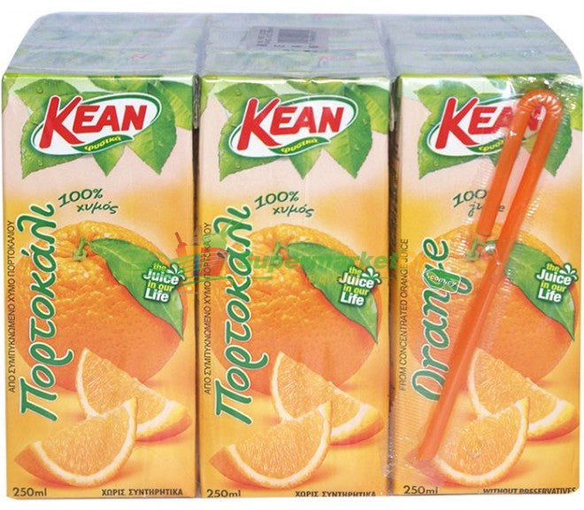 Kean Orange Juice, Value Pack , 9 x 250 ml — Goisco.com
