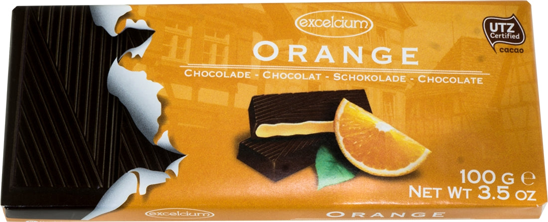 Excelcium Orange Dark Chocolate Bar with Cream Filling, 100 gr — Goisco.com